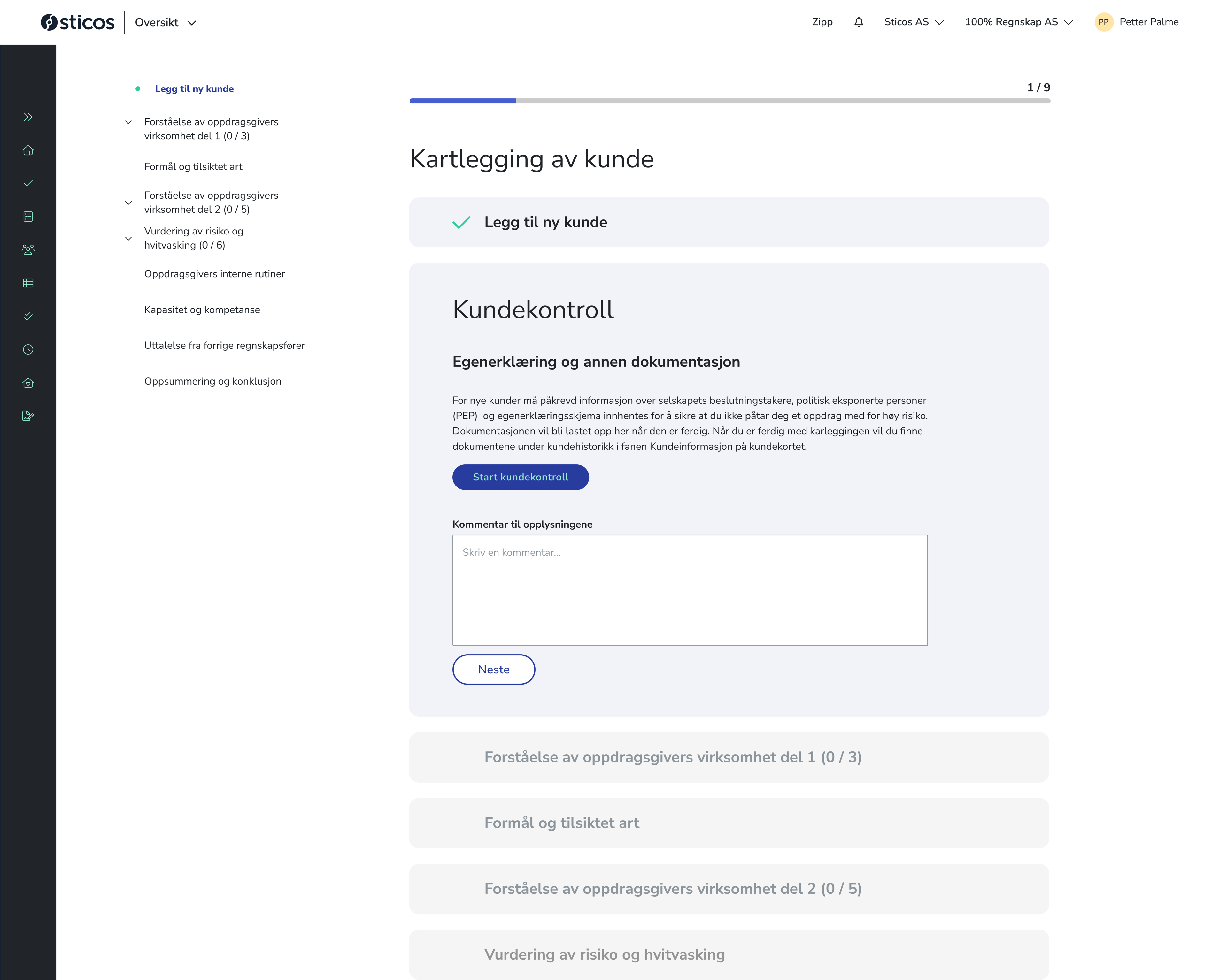 Kundekontroll | Sticos Oversikt